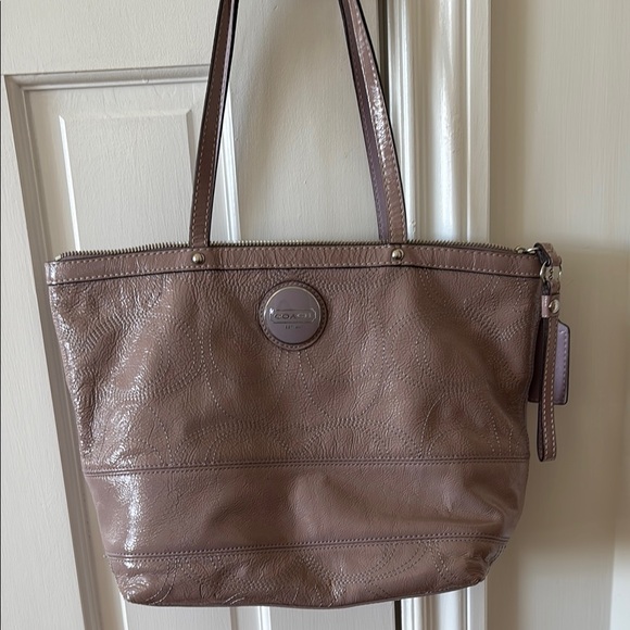 Coach | Bags | Coach Leather Tote Bag With Emblem | Poshmark
